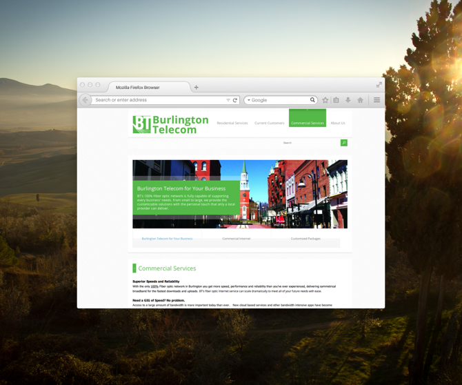 Burlington Telecom Web & Identity Rebrand - Audrey Ramsden