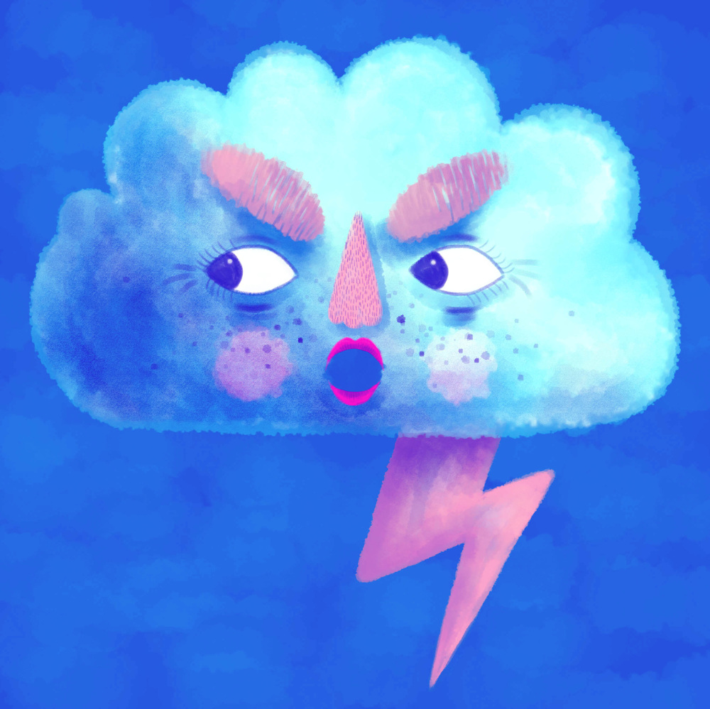 Angry thunder - Jasmines illustrations