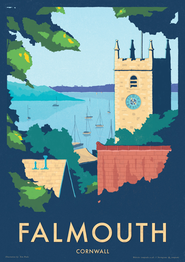 TRAVEL POSTERS Falmouth University - Tom Peake | Illustration
