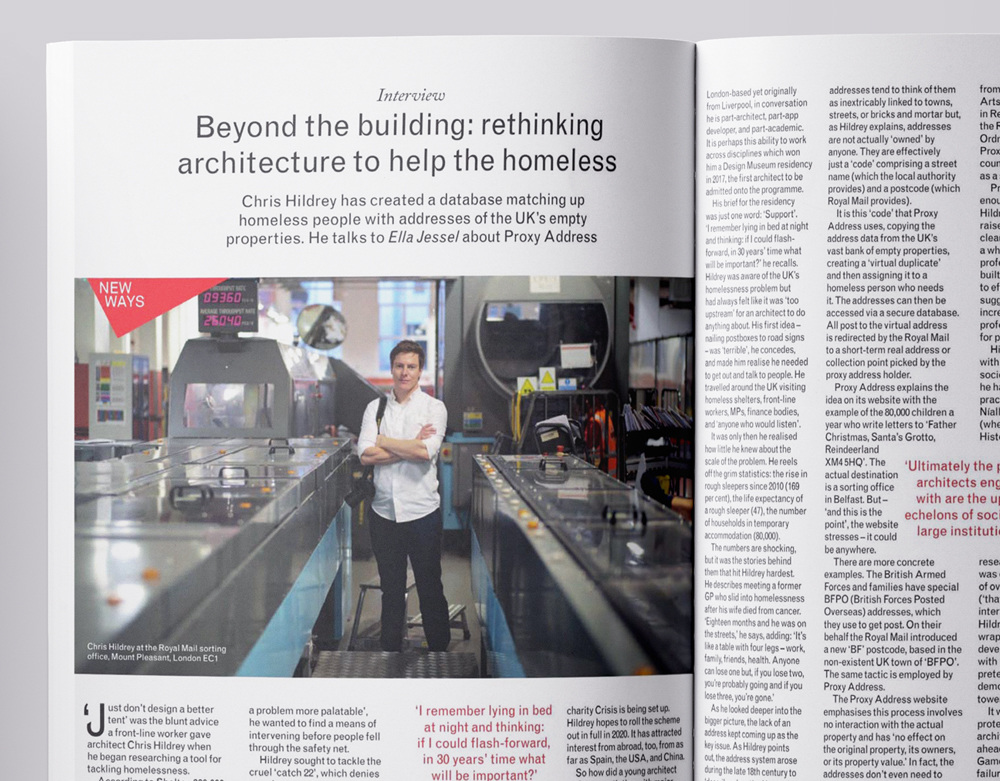 Architect's Journal Feature - Hildrey Studio