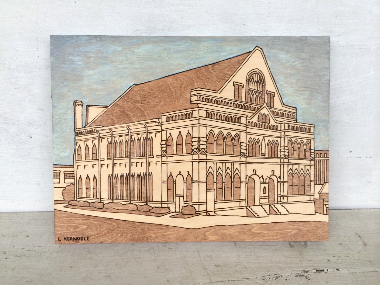 Ryman Auditorium Woodburning - Lindsey Kernodle Artwork