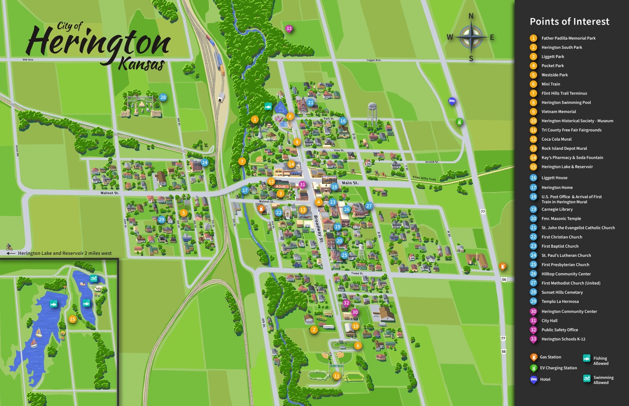 Herington Map - Lindsey Kernodle Artwork