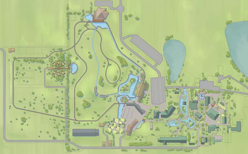 Overhead map for Wildlife Park - Lindsey Kernodle Artwork