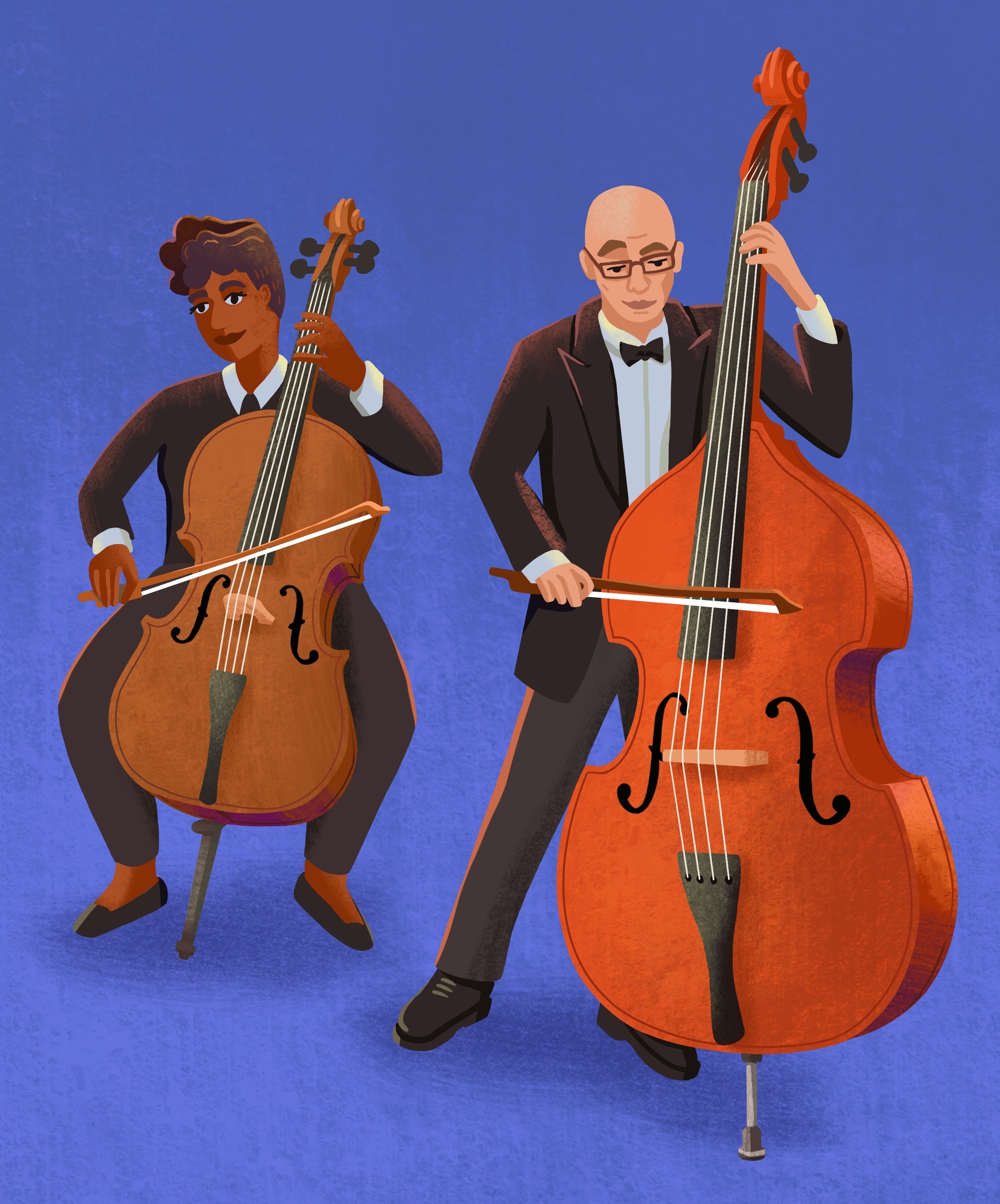 Cello and Bass - Lindsey Kernodle Artwork