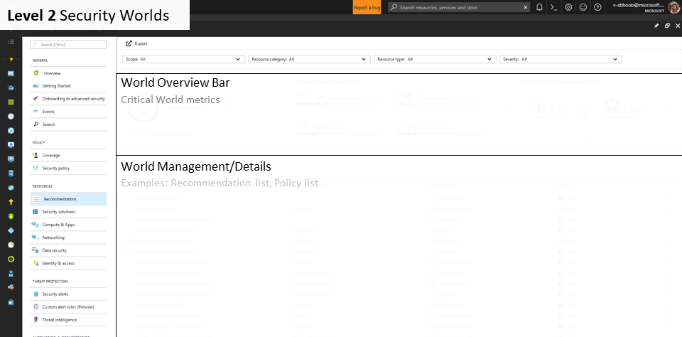 Microsoft Azure Security center dashboard re-design - Shany Hoobi