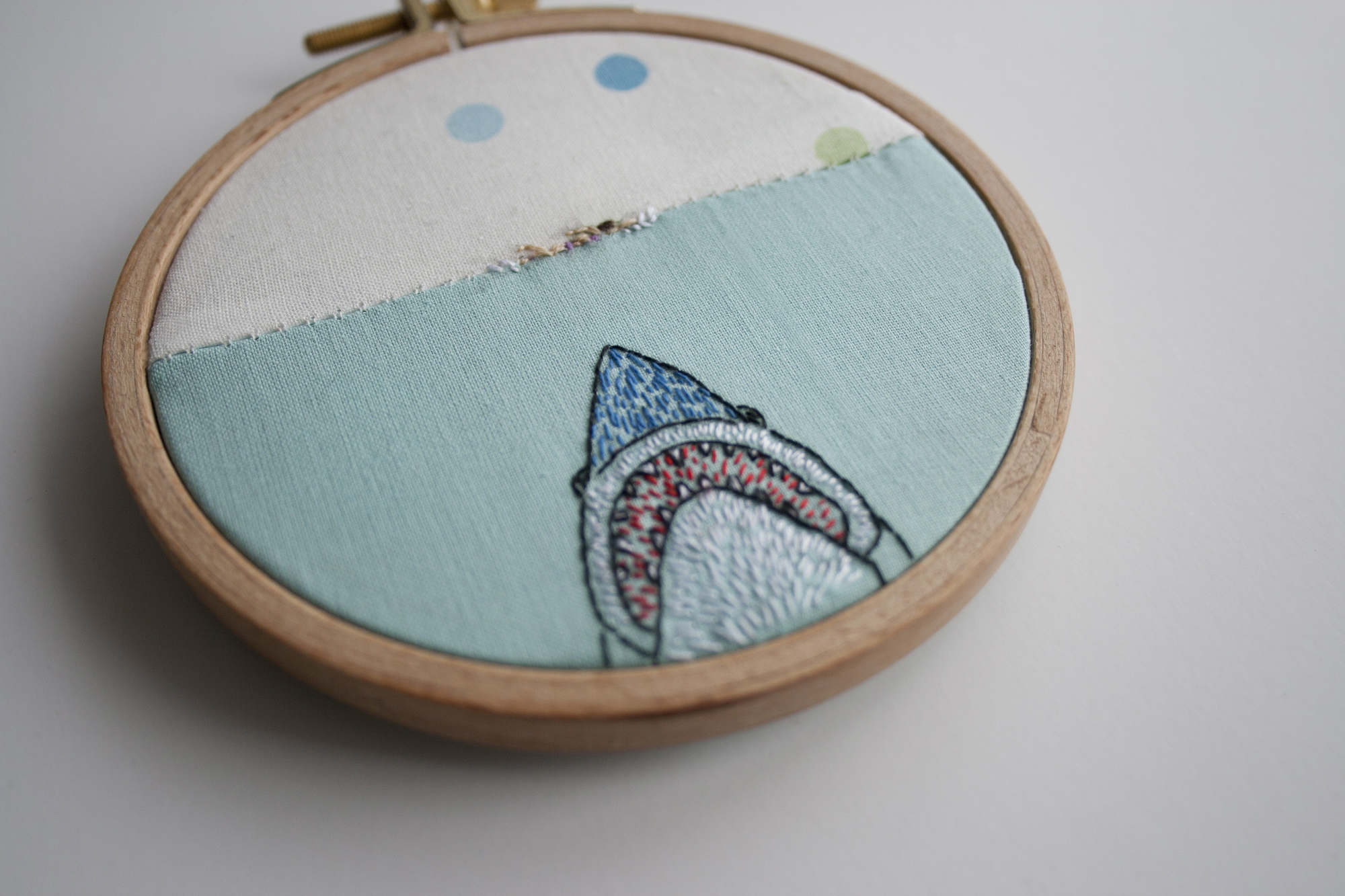 Jaws..Embroidery work inspired by the movie - exehandmade