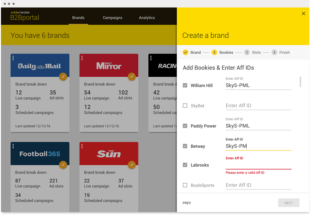 Oddschecker - azk ui ux