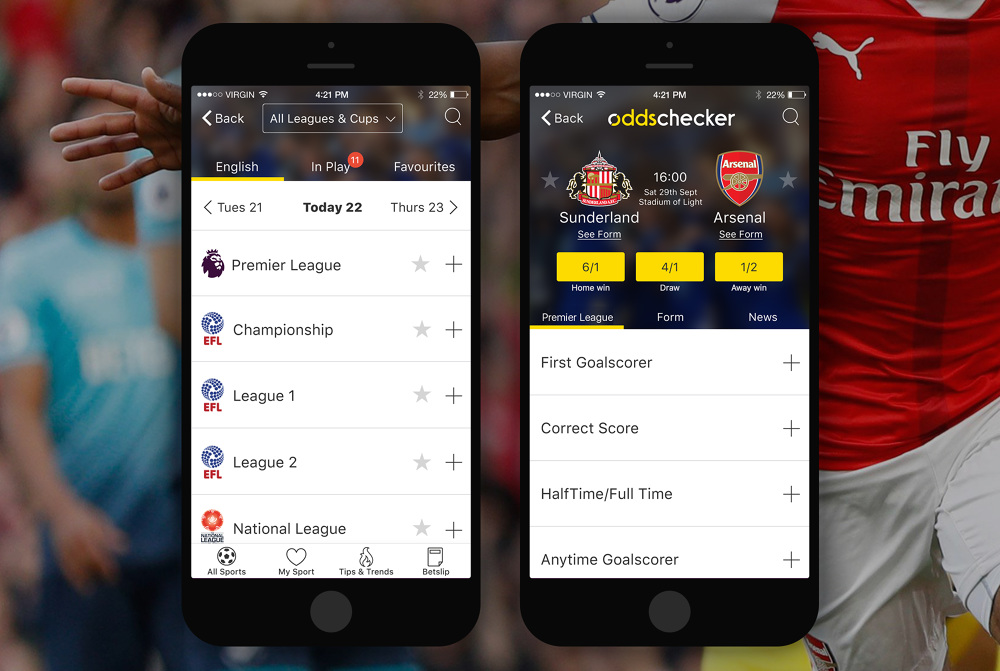 Oddschecker - azk ui ux