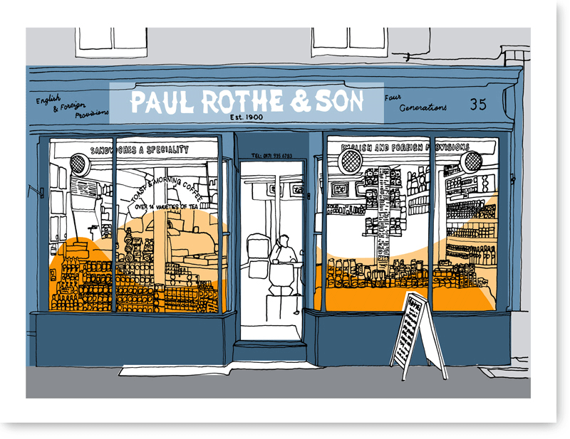 Paul Rothe & Son - Shop front - Claire Rollet illustrator