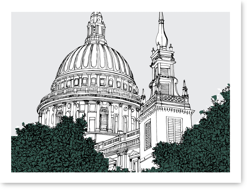 St Paul Cathedral - Claire Rollet illustrator