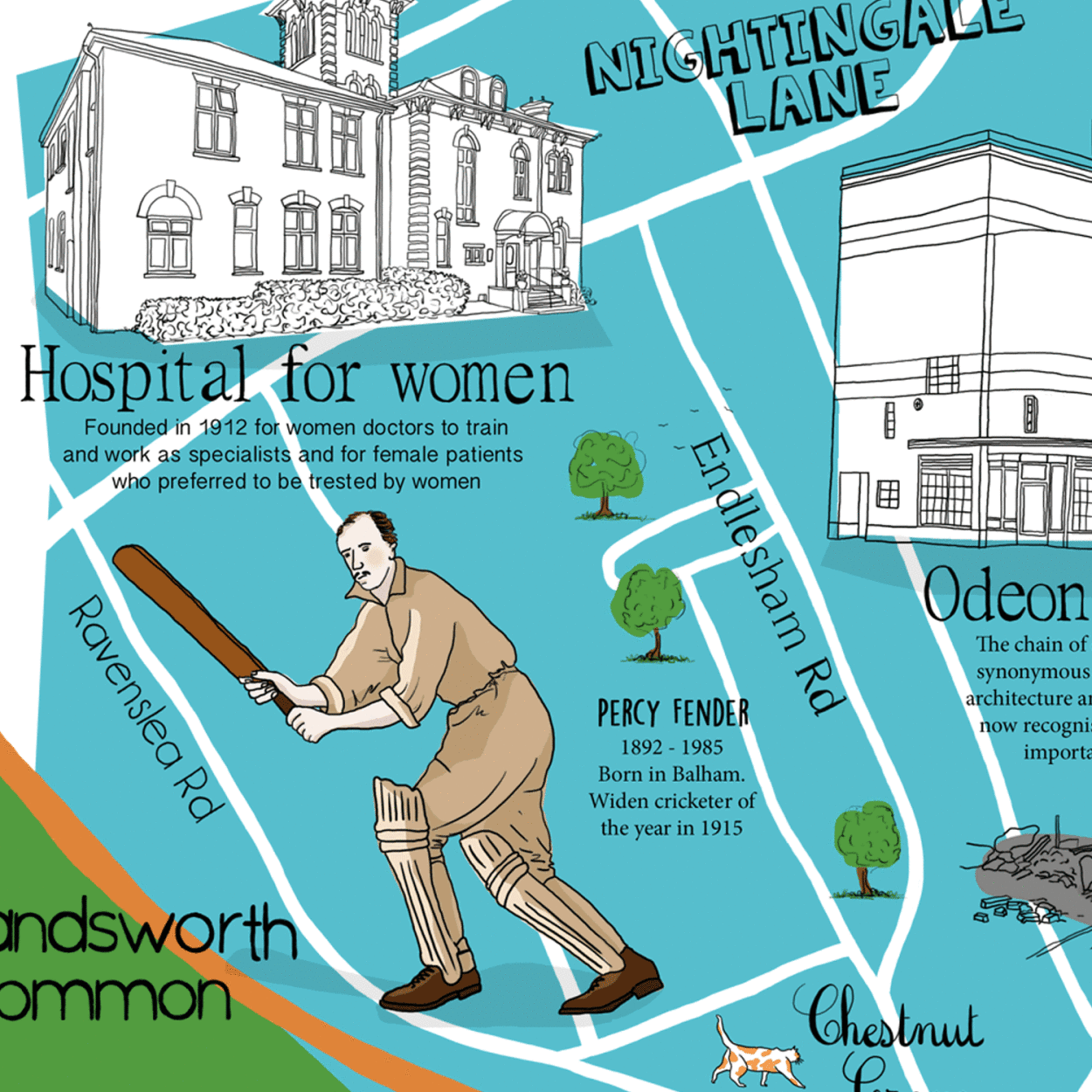 Balham SW12, Mapping out history - Claire Rollet illustrator