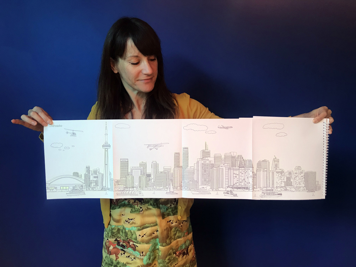 Glow in the Dark Cities, Colouring Book - Claire Rollet illustrator