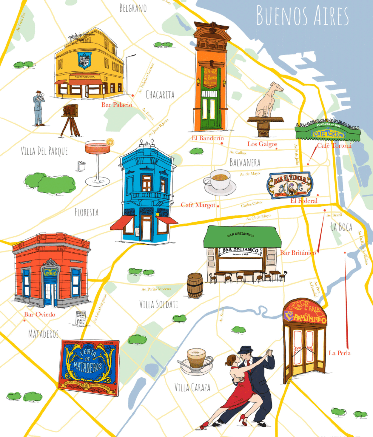 Buenos Aires Map - Claire Rollet illustrator