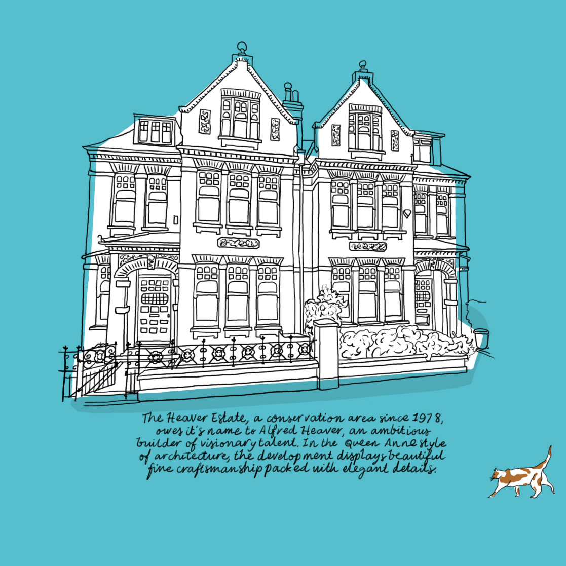 Heaver Estate Architecture, Balham - Claire Rollet illustrator