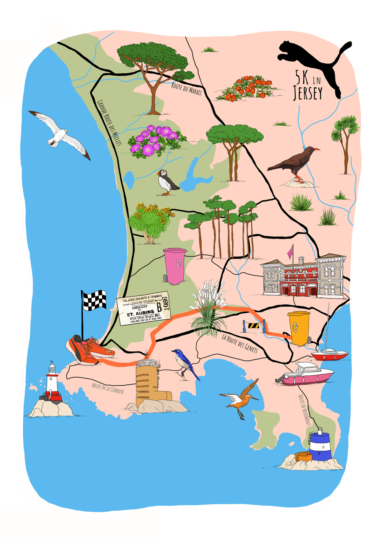 Map of Jersey - Claire Rollet illustrator