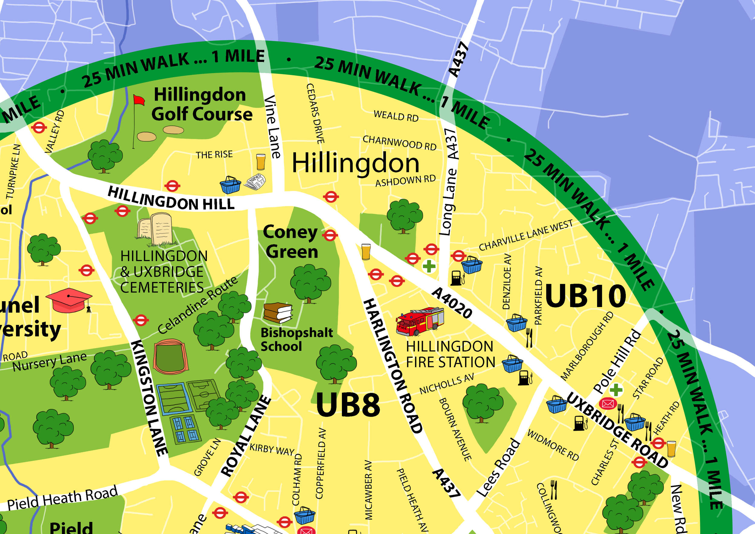 Walk to - Map - Claire Rollet illustrator