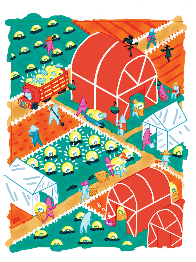 Idea Farm - Open/Close mural - James Gemmill Illustrator