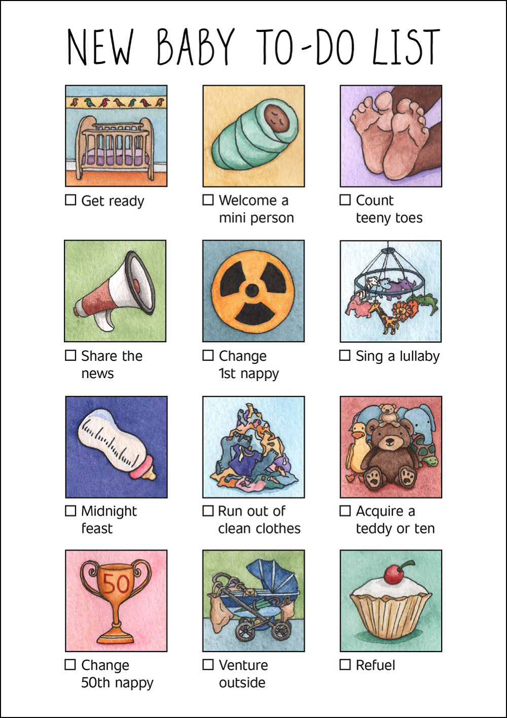 Tick-box Cards - www.ldr-illustration.co.uk