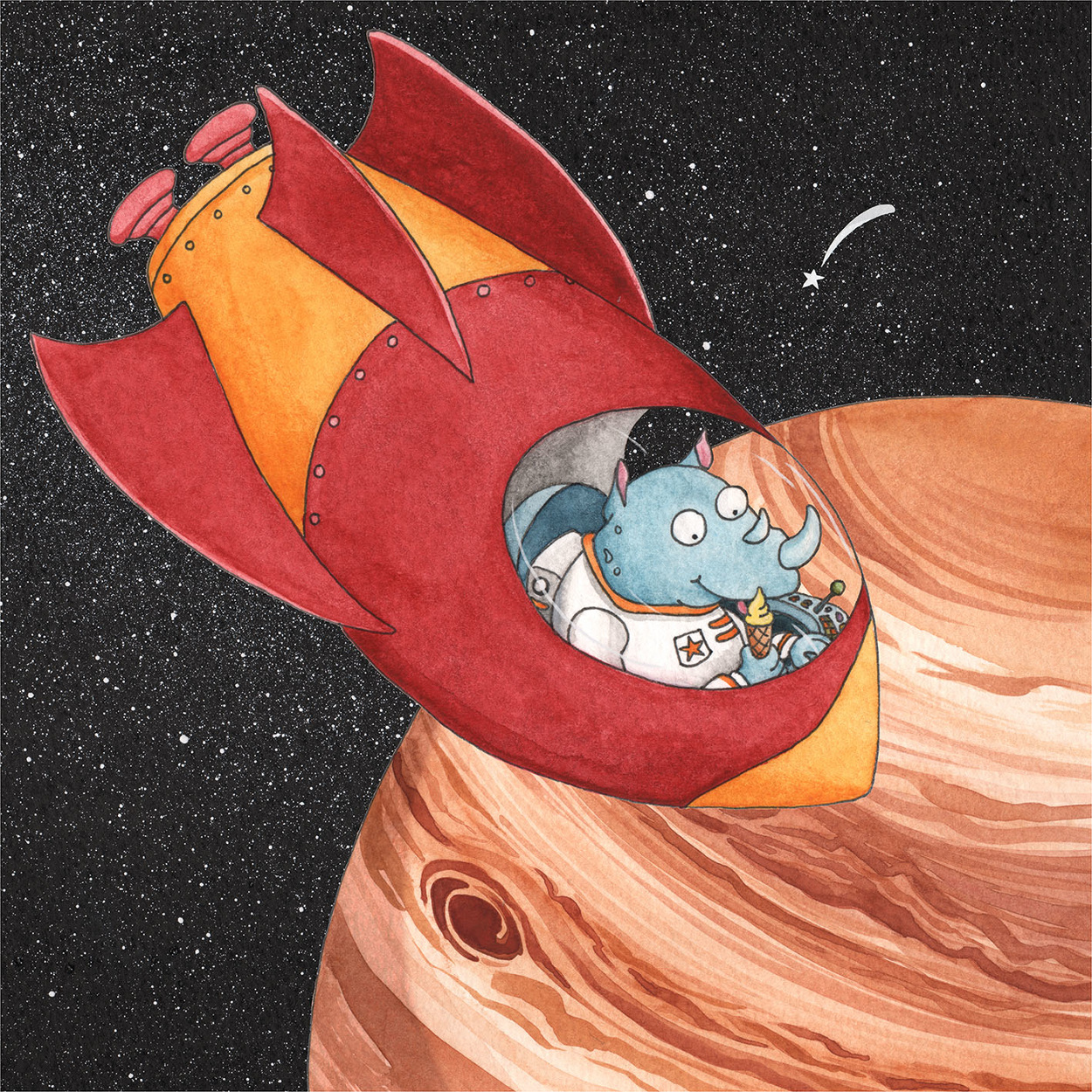 Rhino Rocket - www.ldr-illustration.co.uk