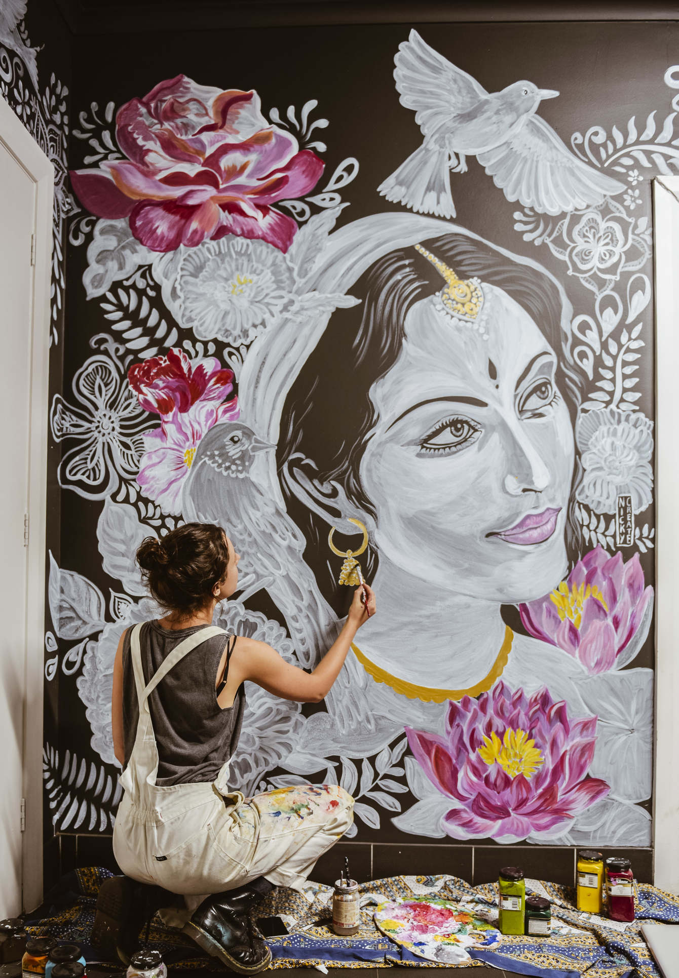 The Cinnamon Club Indian Mural - Nicky Create | Mural Artist Adelaide