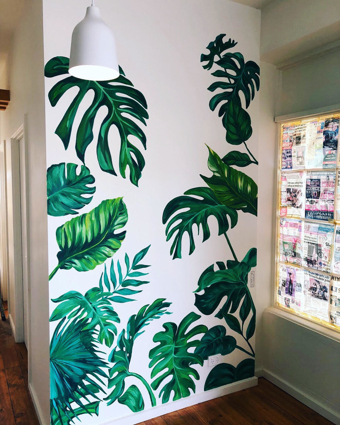 Leaf Mural for Crux Cafe - Nicky Create | Mural Artist Adelaide