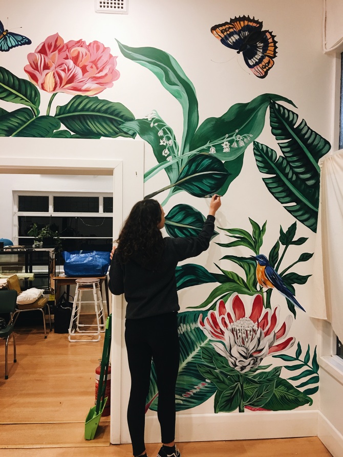 Joy Of Flora Botanical Mural - Nicky Create | Mural Artist Adelaide