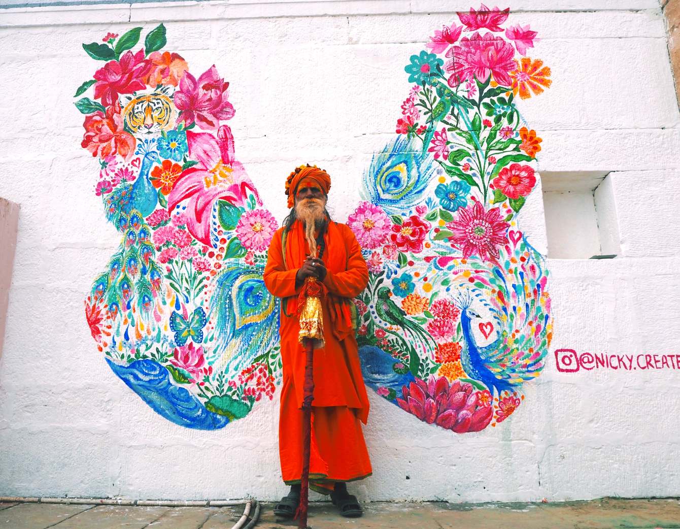Wing Mural in India! - Nicky Create | Mural Artist Adelaide