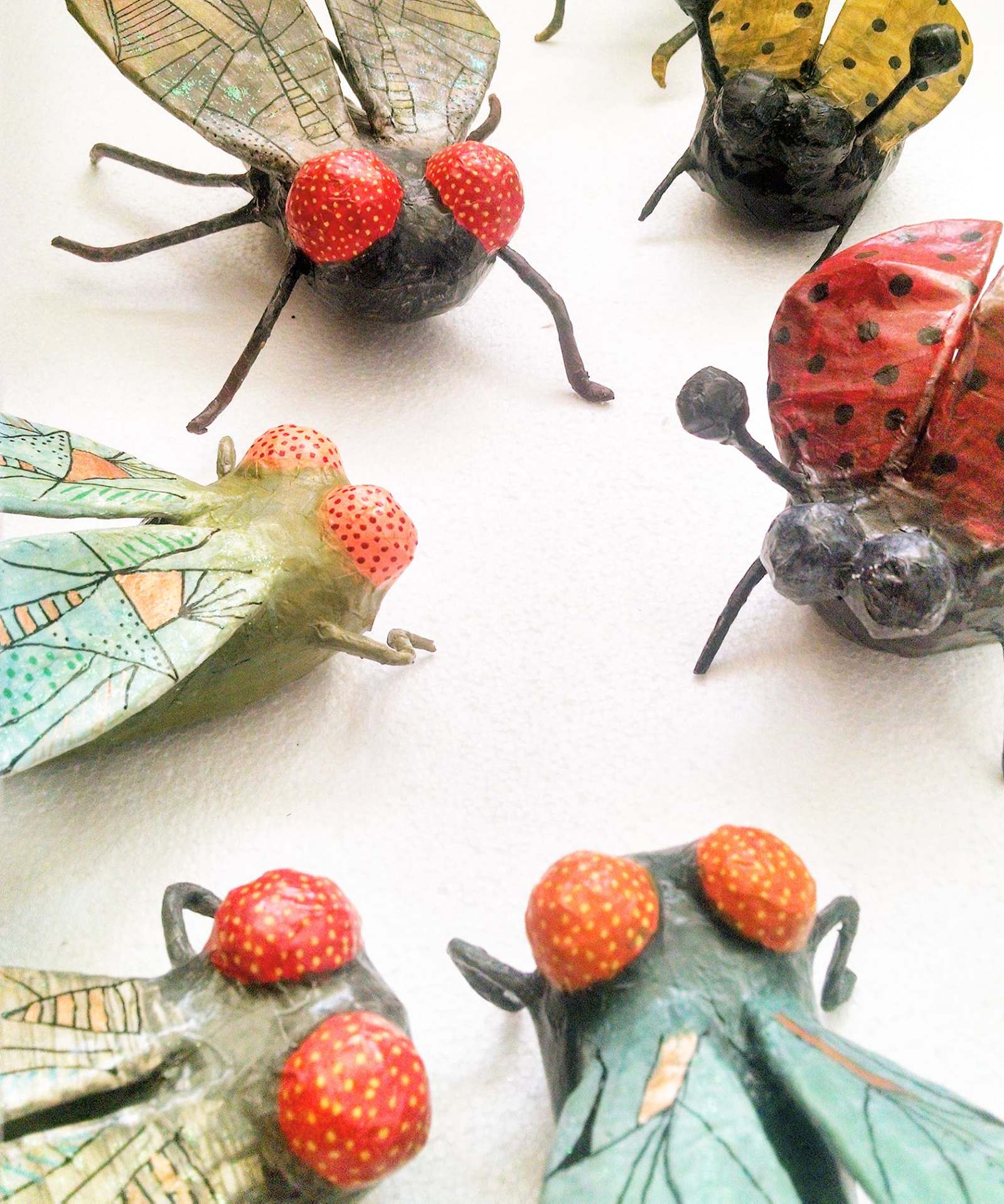 Bugs and flies - Artitude - Papier Mache by Adriana Tanfara