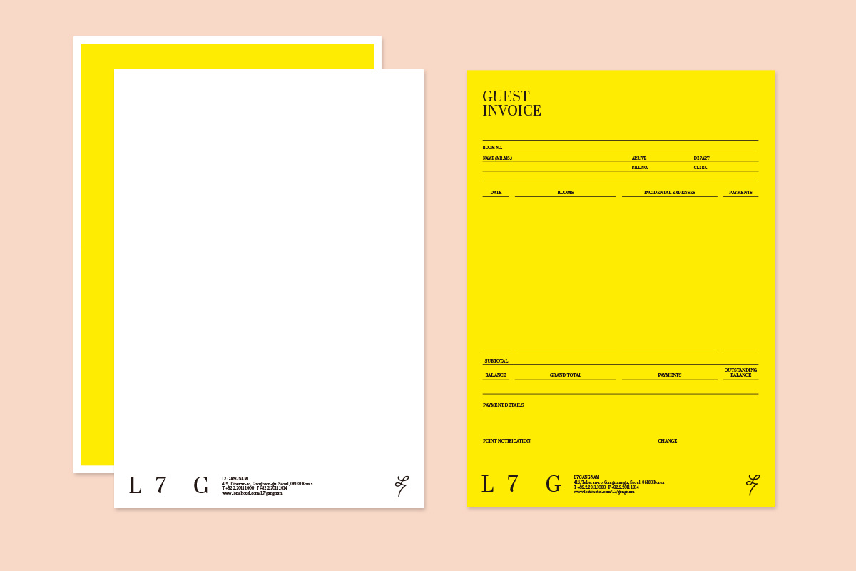 L7 GANGNAM brand identity - design studio d note