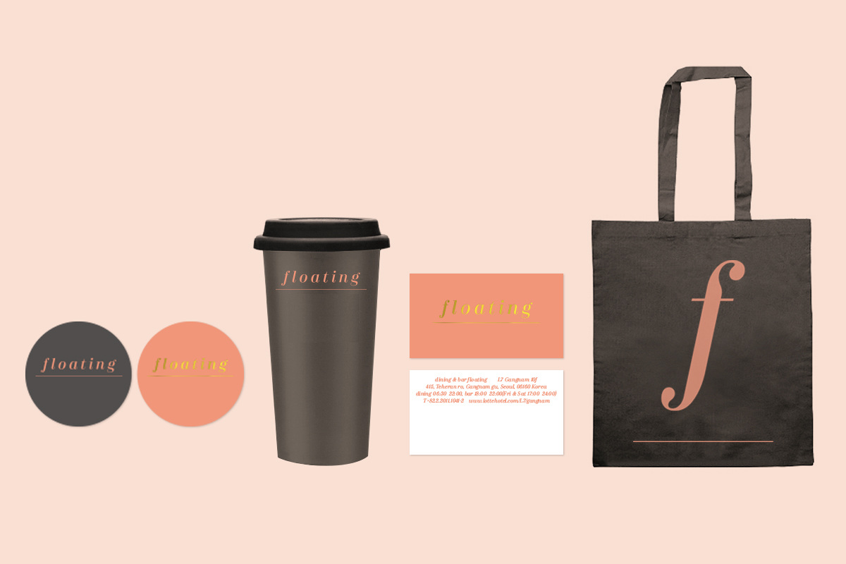 L7 Gangnam floating brand identity - design studio d note