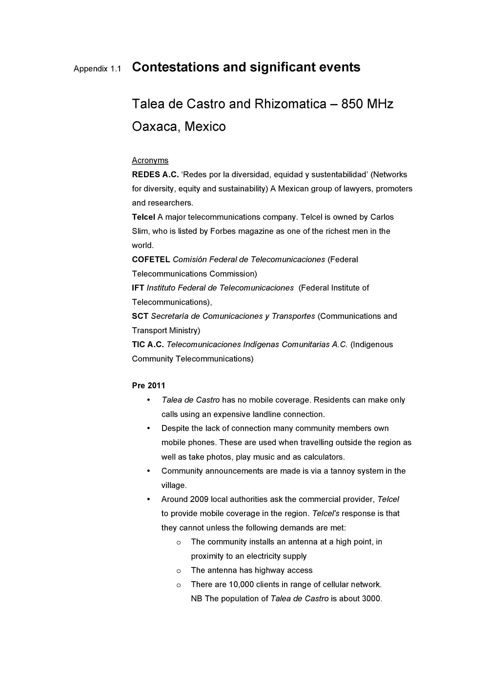 Timelines (appendix to dissertation) - Archive