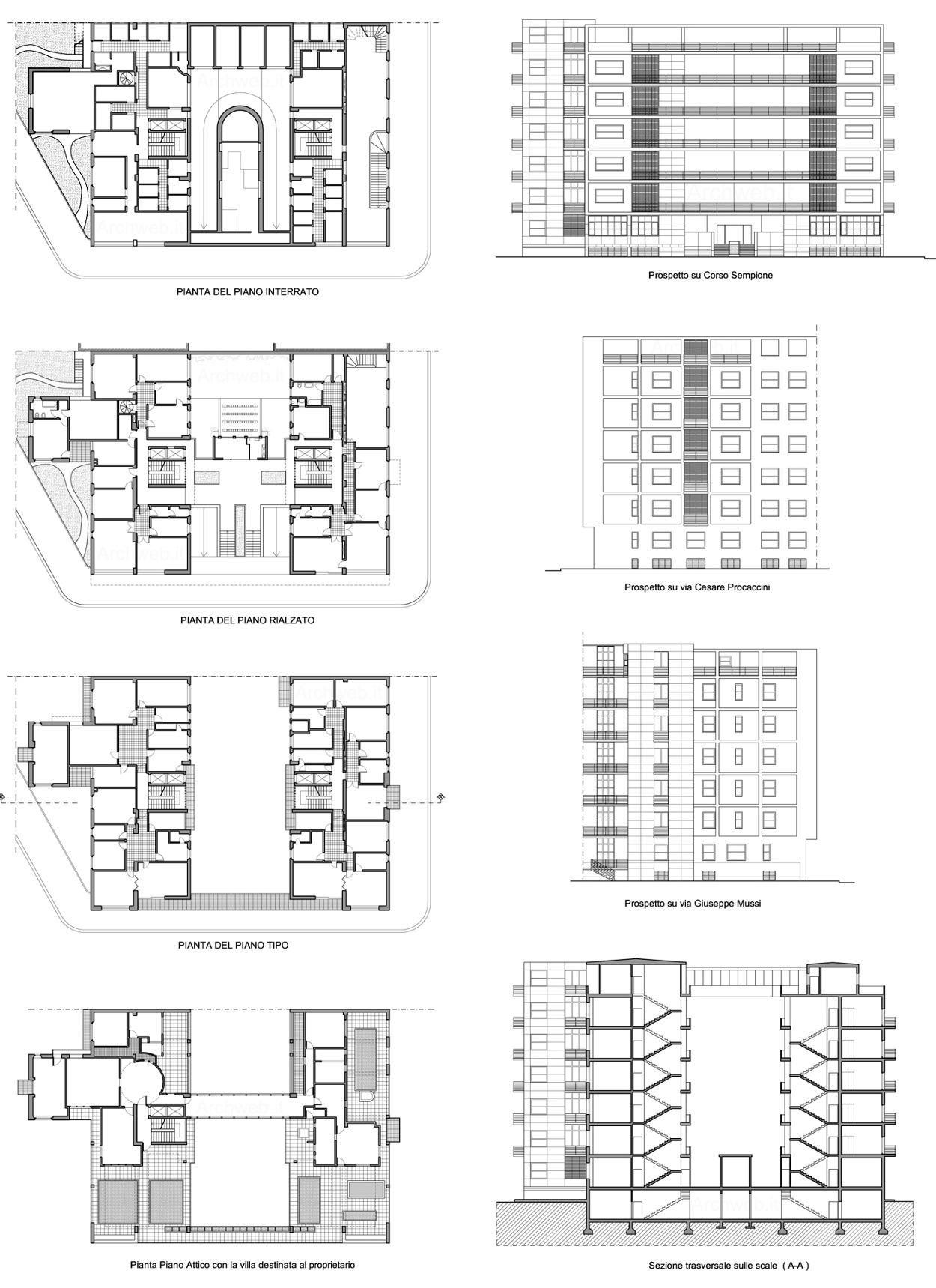 Giuseppe Terragni - Casa Rustici - Estúdio 2: Habitação