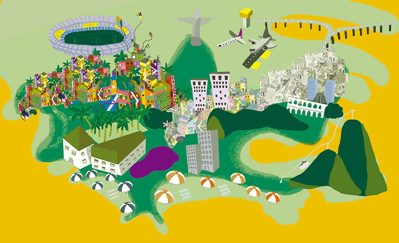 Illustration Map, Rio de Janeiro - mercurialindigo