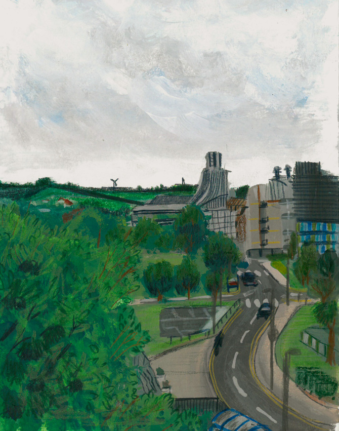 Observational drawing - Landscape / Architecture - Farah Iqbal Illustration