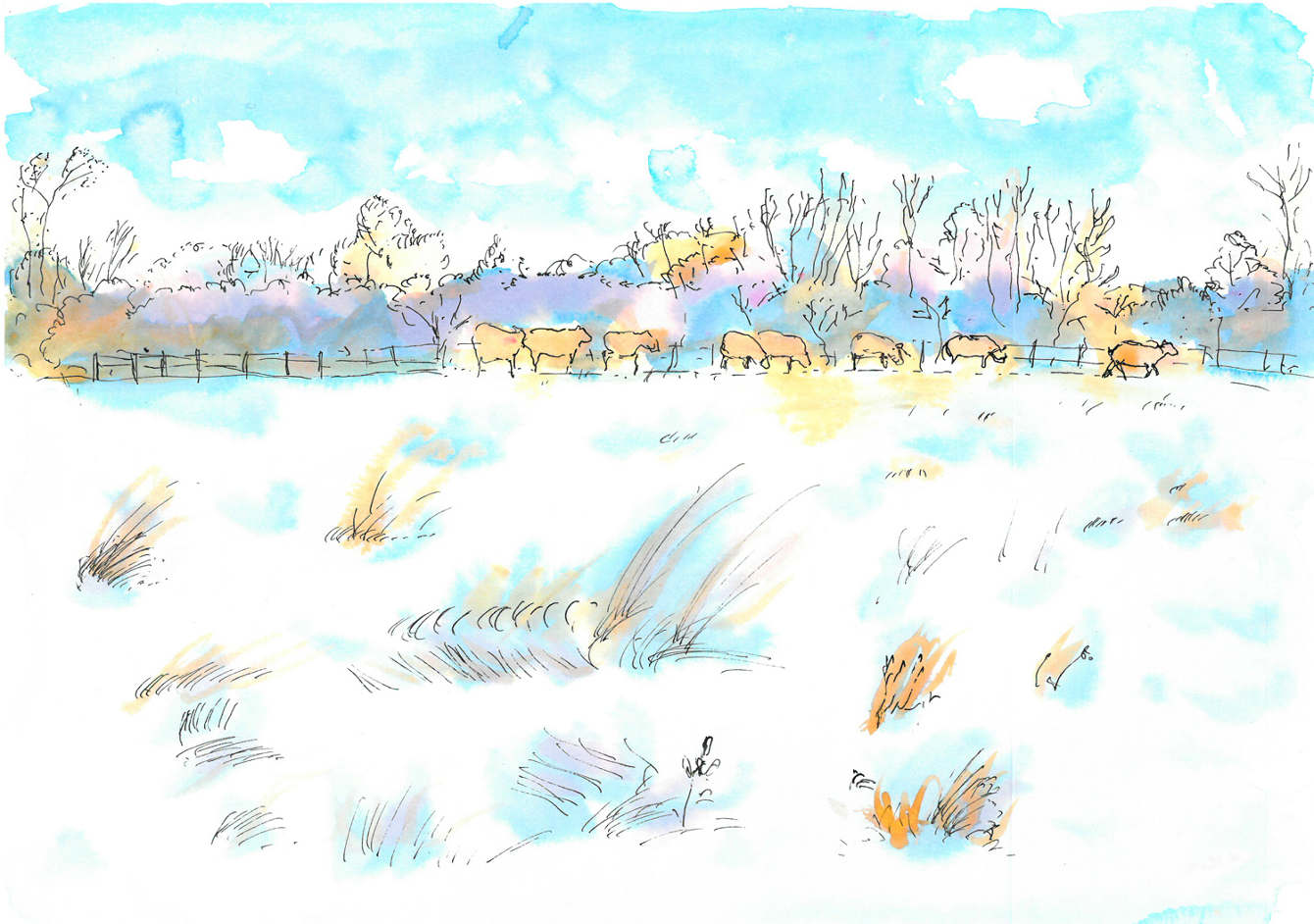 Observational drawing - Landscape / Architecture - Farah Iqbal Illustration