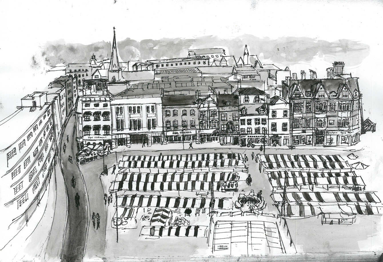 Observational drawing - Landscape / Architecture - Farah Iqbal Illustration