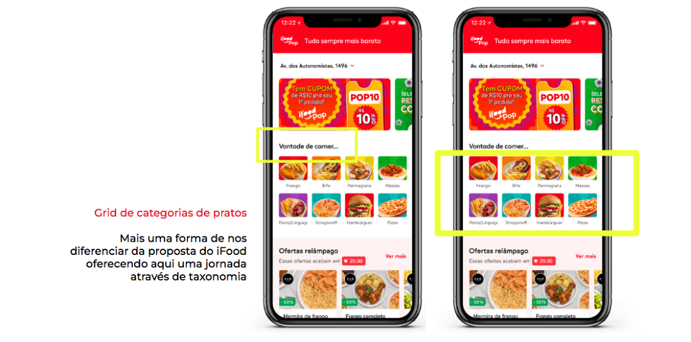 Product Design UX/UI - Case app iFood Pop - Juliana Hercowitz
