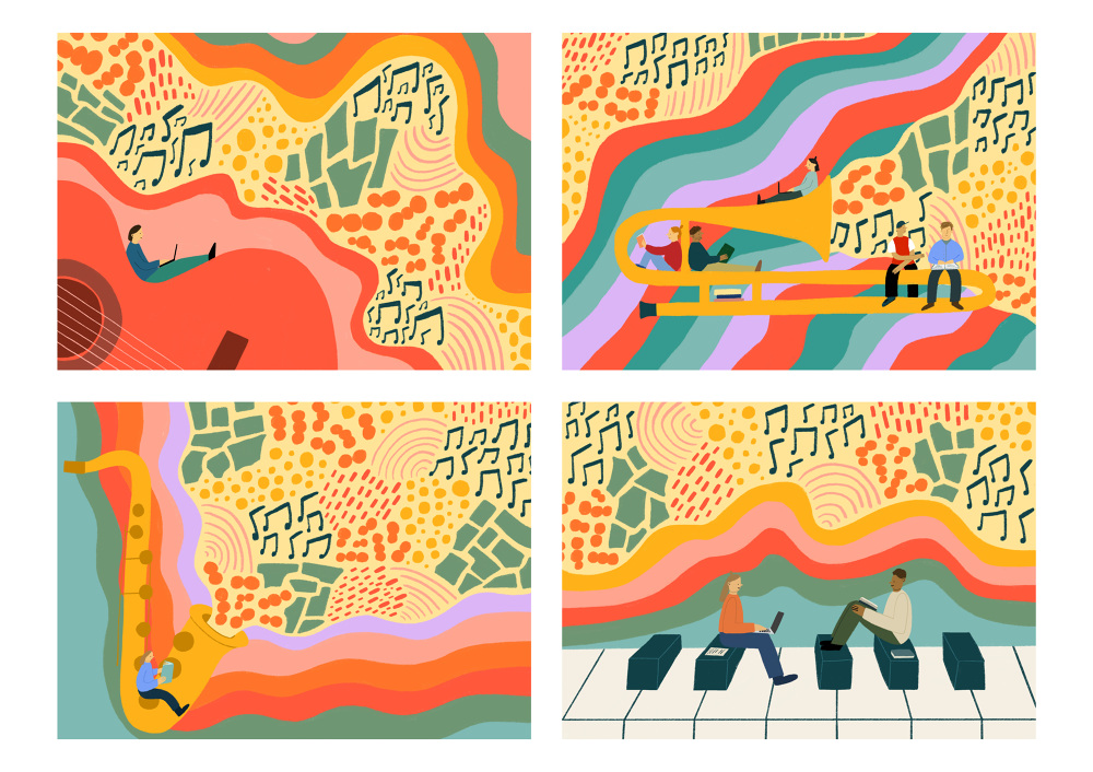 Study Sounds, Podium (Hogeschool Utrecht) - Eline Veldhuisen | Illustrator