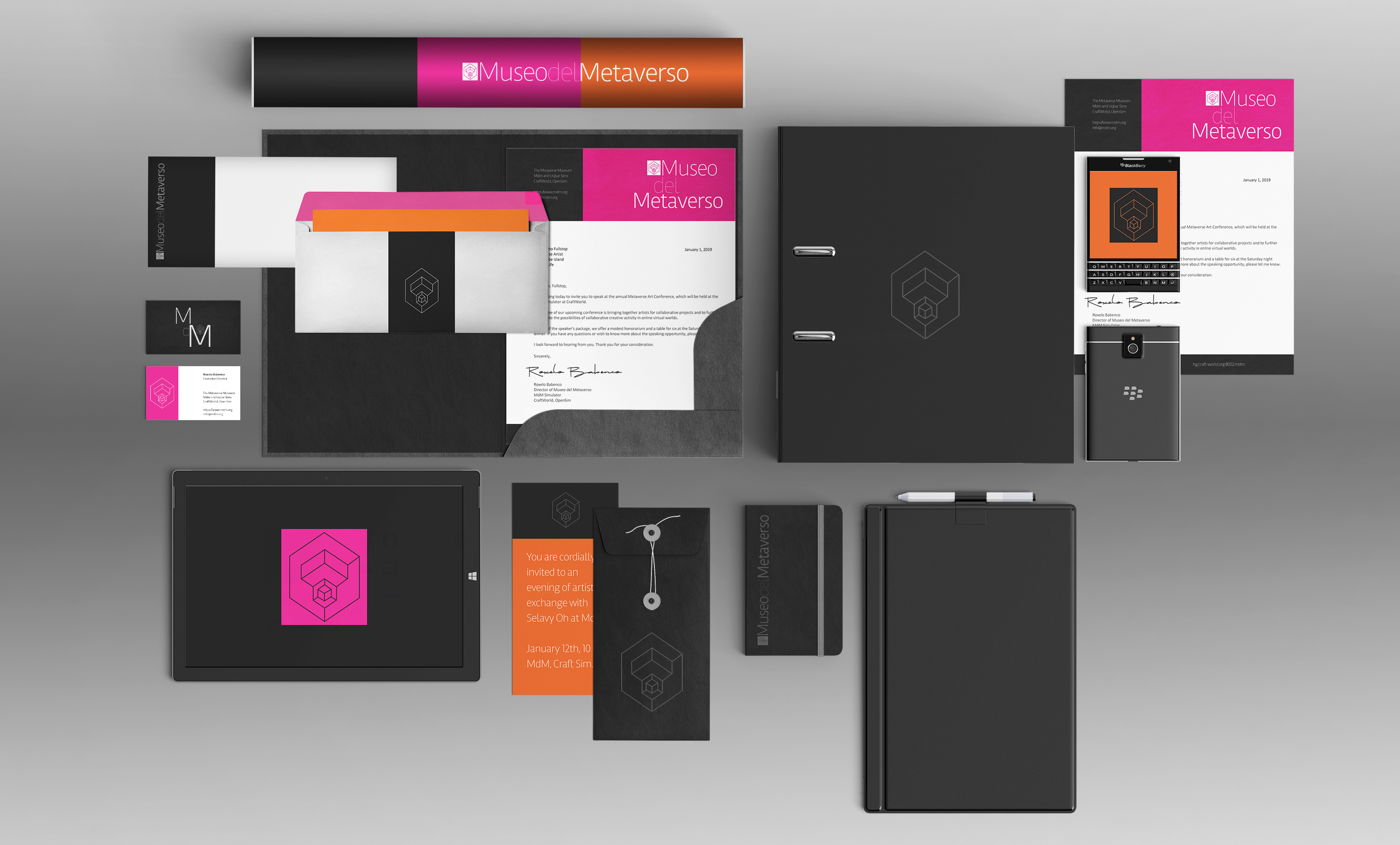 The Stationery Package - Museo del Metaverso Visual Identity