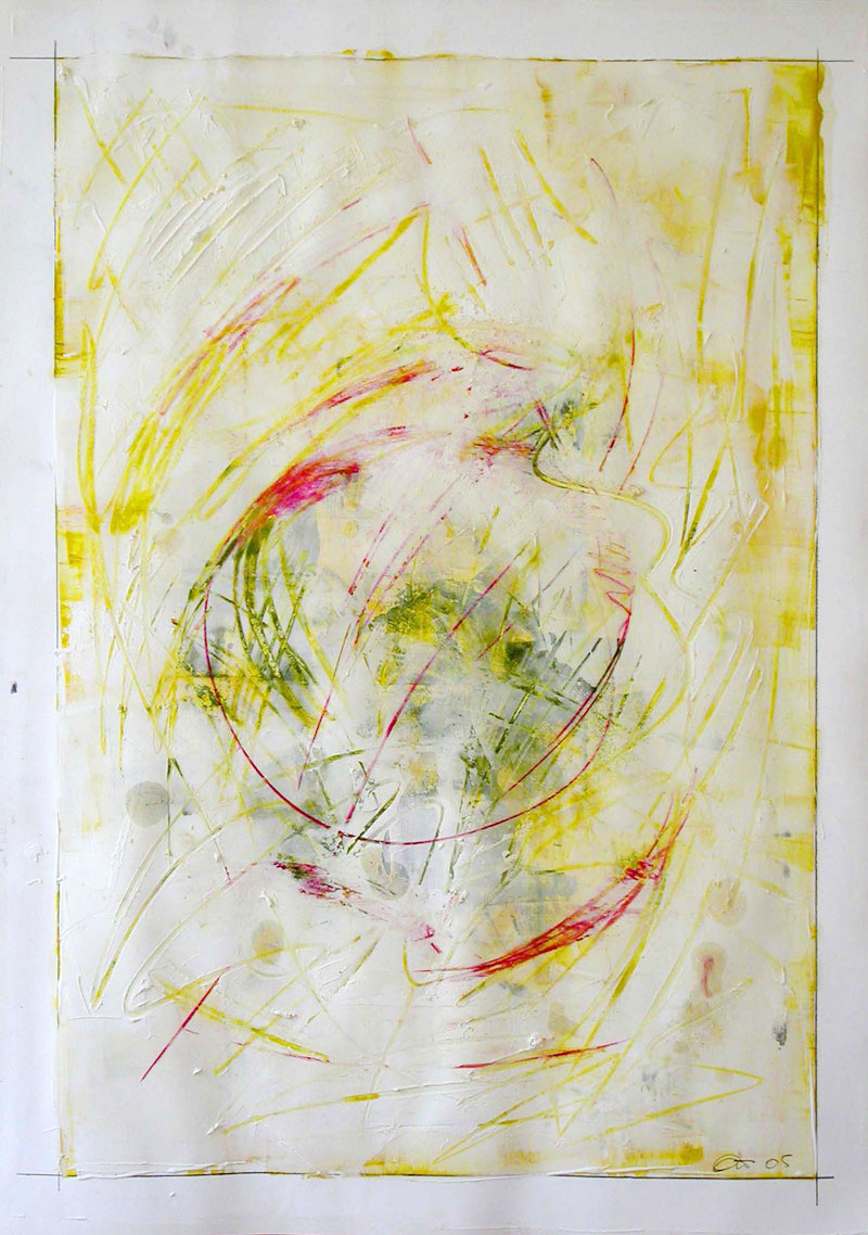 abstract painting with egg tempera - guentherkuhn