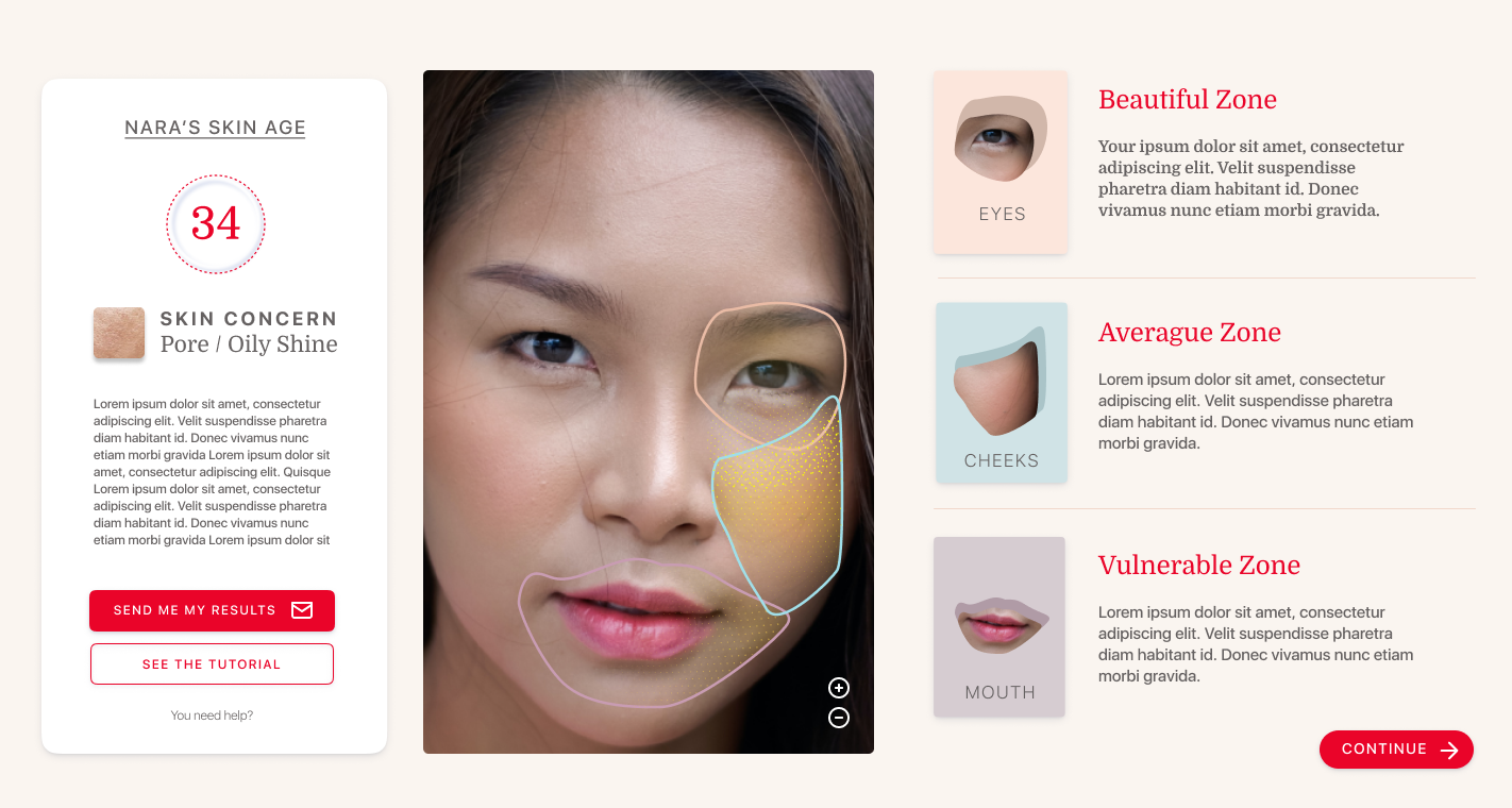 Redesign ux/ui app scan face - Dottale