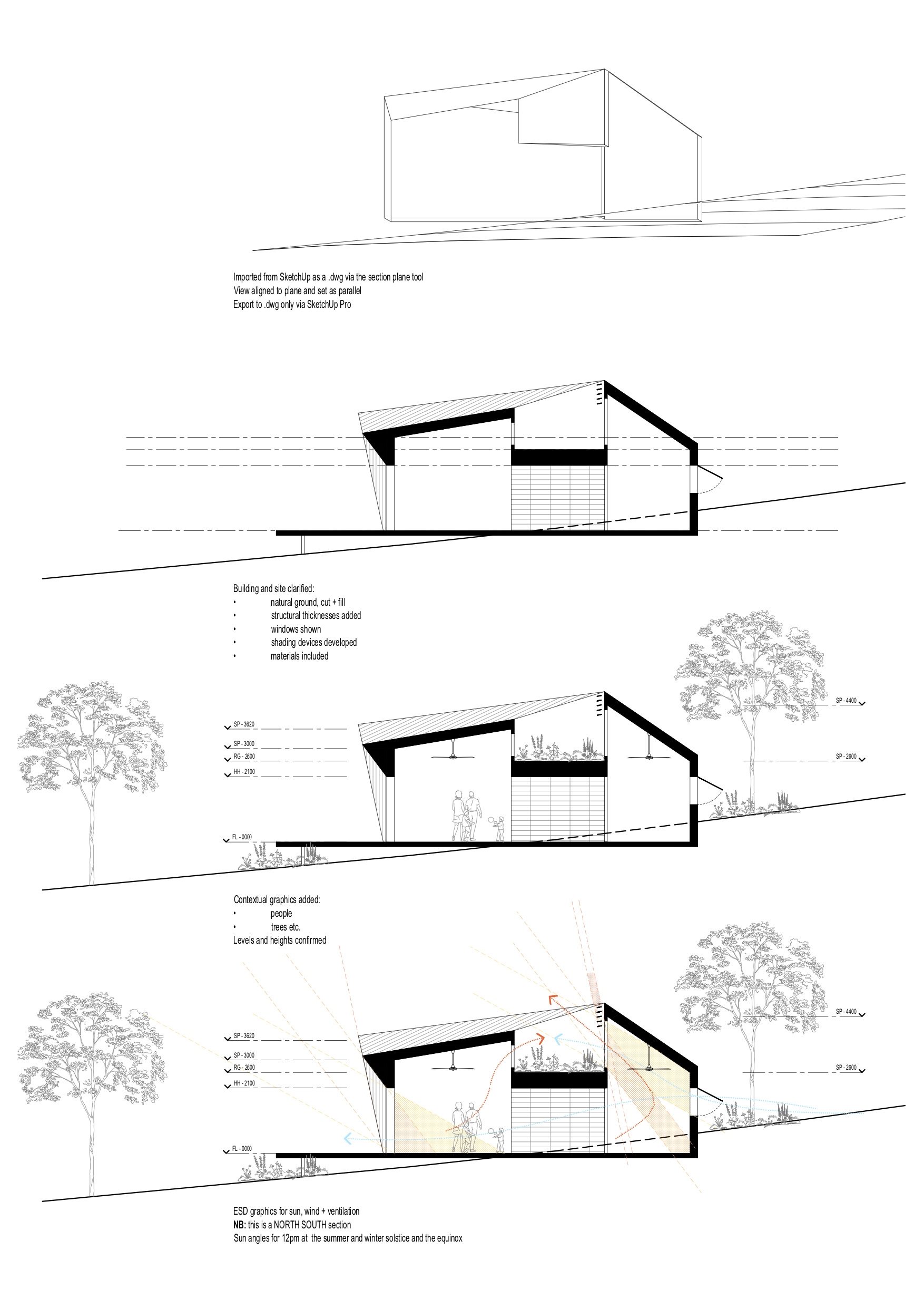 Massing, Sections + Shadow Diagrams - Frankie