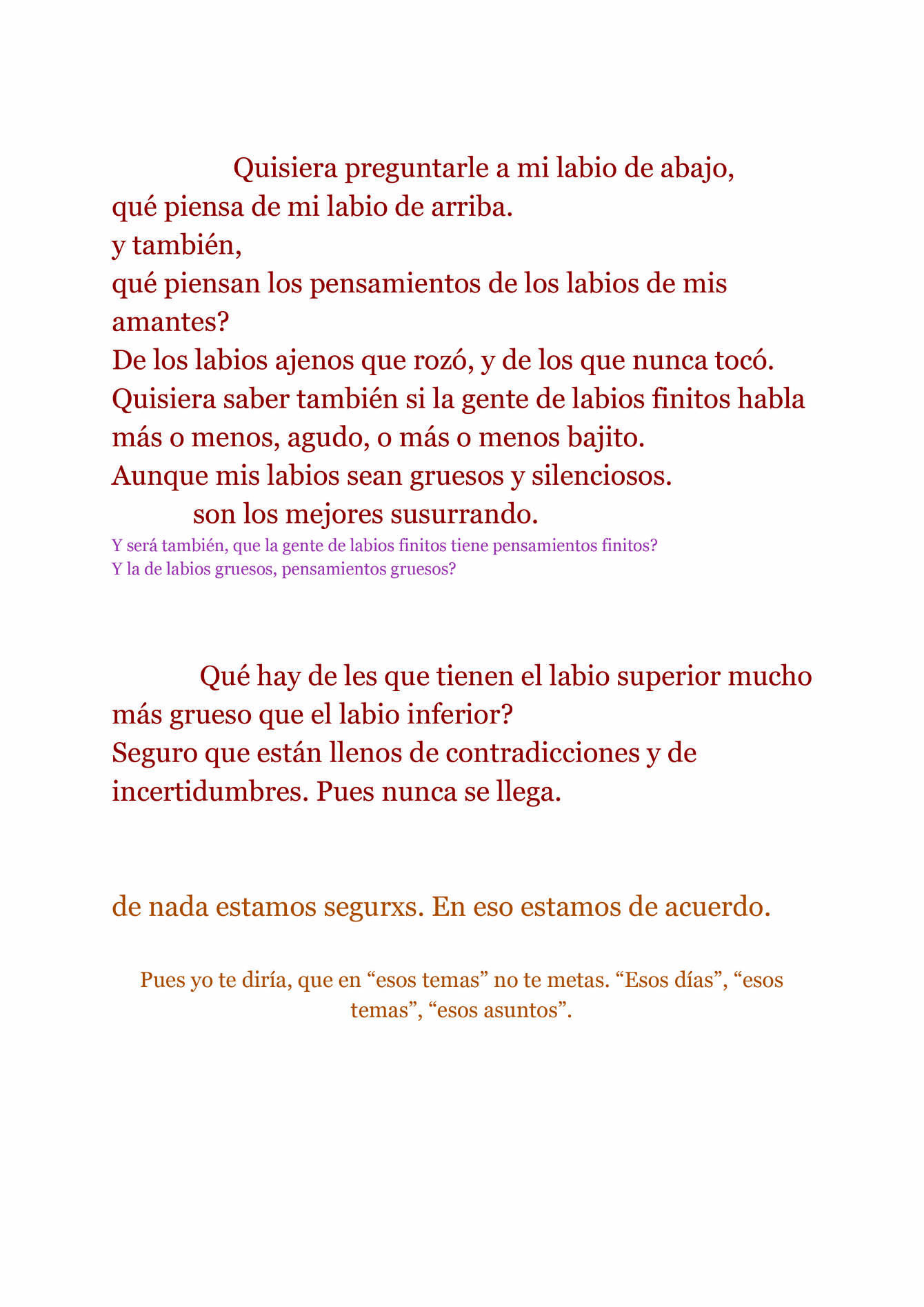 ¿cómo leer los labios y los pensamientos? - ¿cómo coreografiar un texto ...