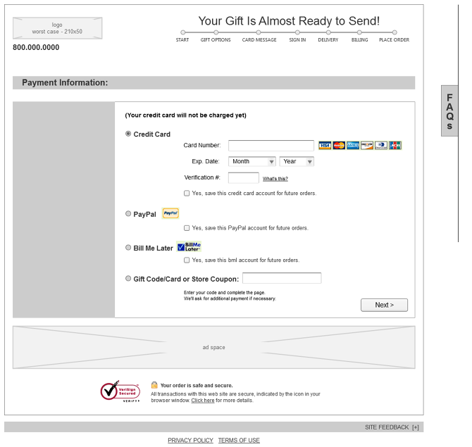 Provide Commerce - UX Wireframe Examples - Slone Ranger