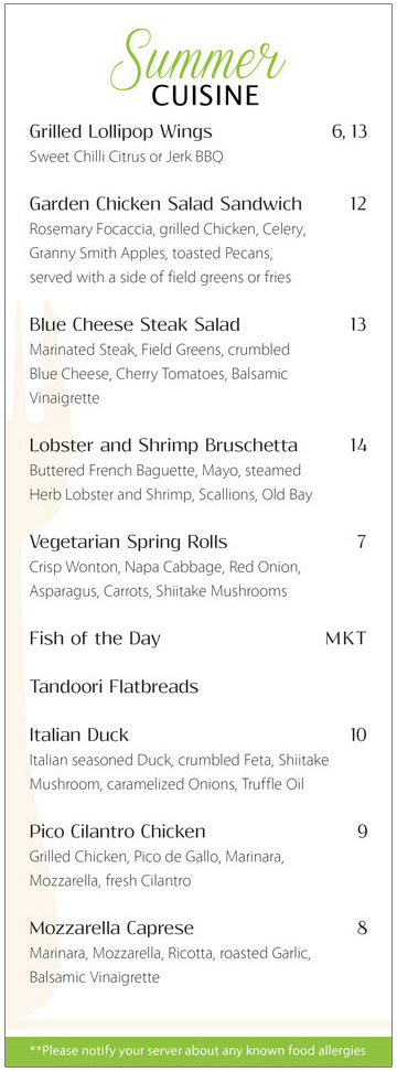 Buckhead BottleBar and Bistro Summer Menu Series - The Tall Banana Design