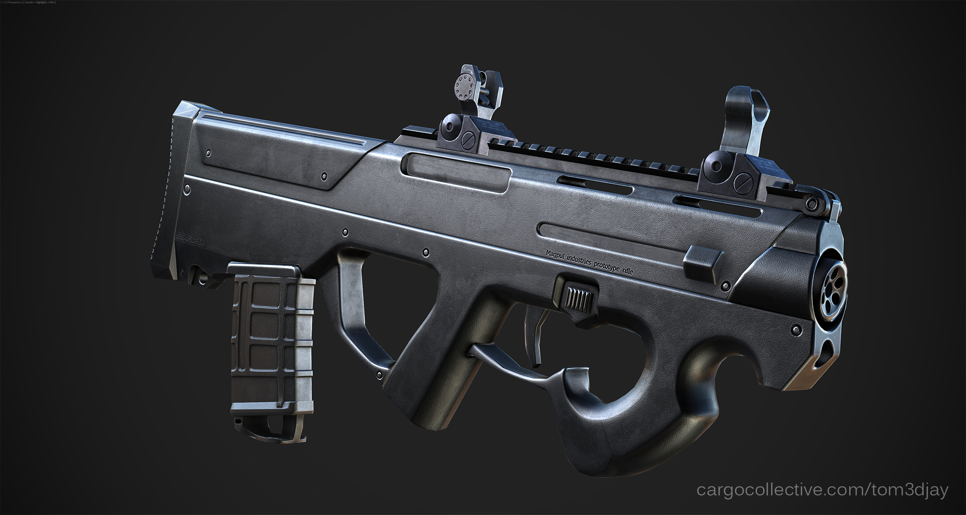 Magpul PDR + Troy battle sights - Tom3dJay - weapon and hard surface artist