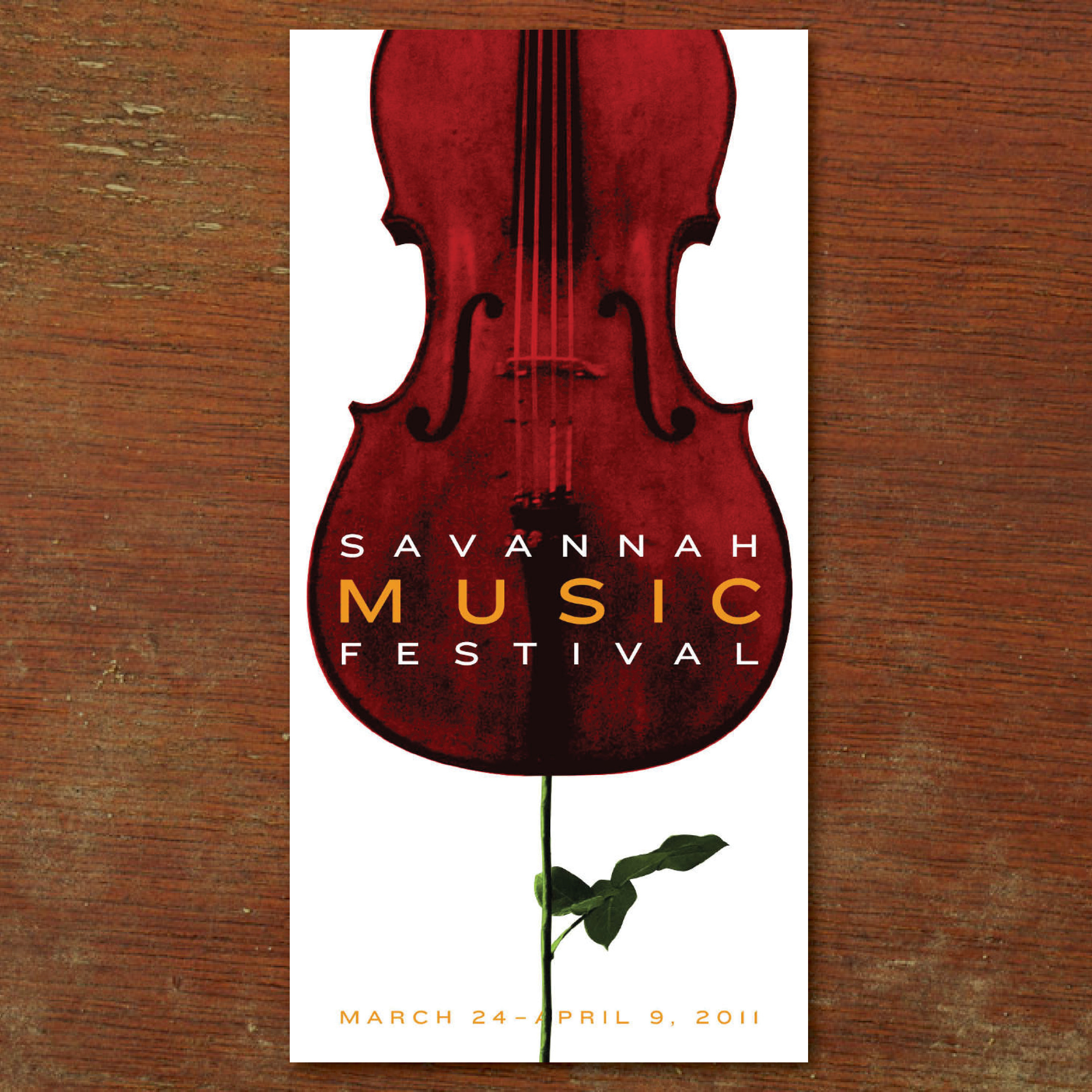 Savannah Music Festival cello poster - James Ty Cumbie Design