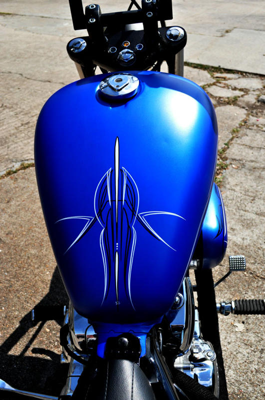 CANDY BLUE SATIN BOBBER - HOUSTON RETRO BOBBERS