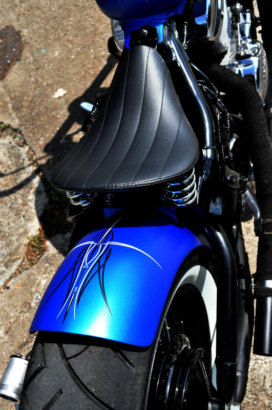 CANDY BLUE SATIN BOBBER - HOUSTON RETRO BOBBERS