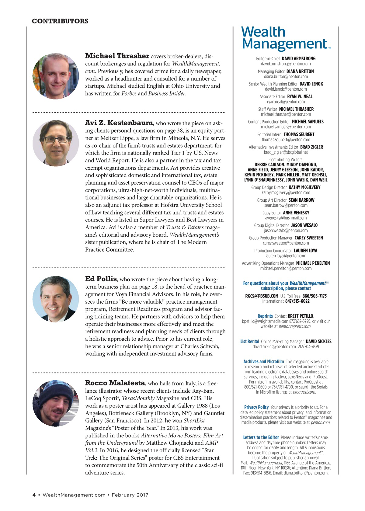 Wealth Management Magazine Cover - Rocco Malatesta